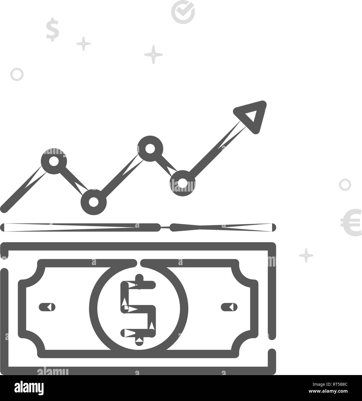 Dollar Rate Vector Line Icon. Money and Finance Symbol, Pictogram, Sign ...