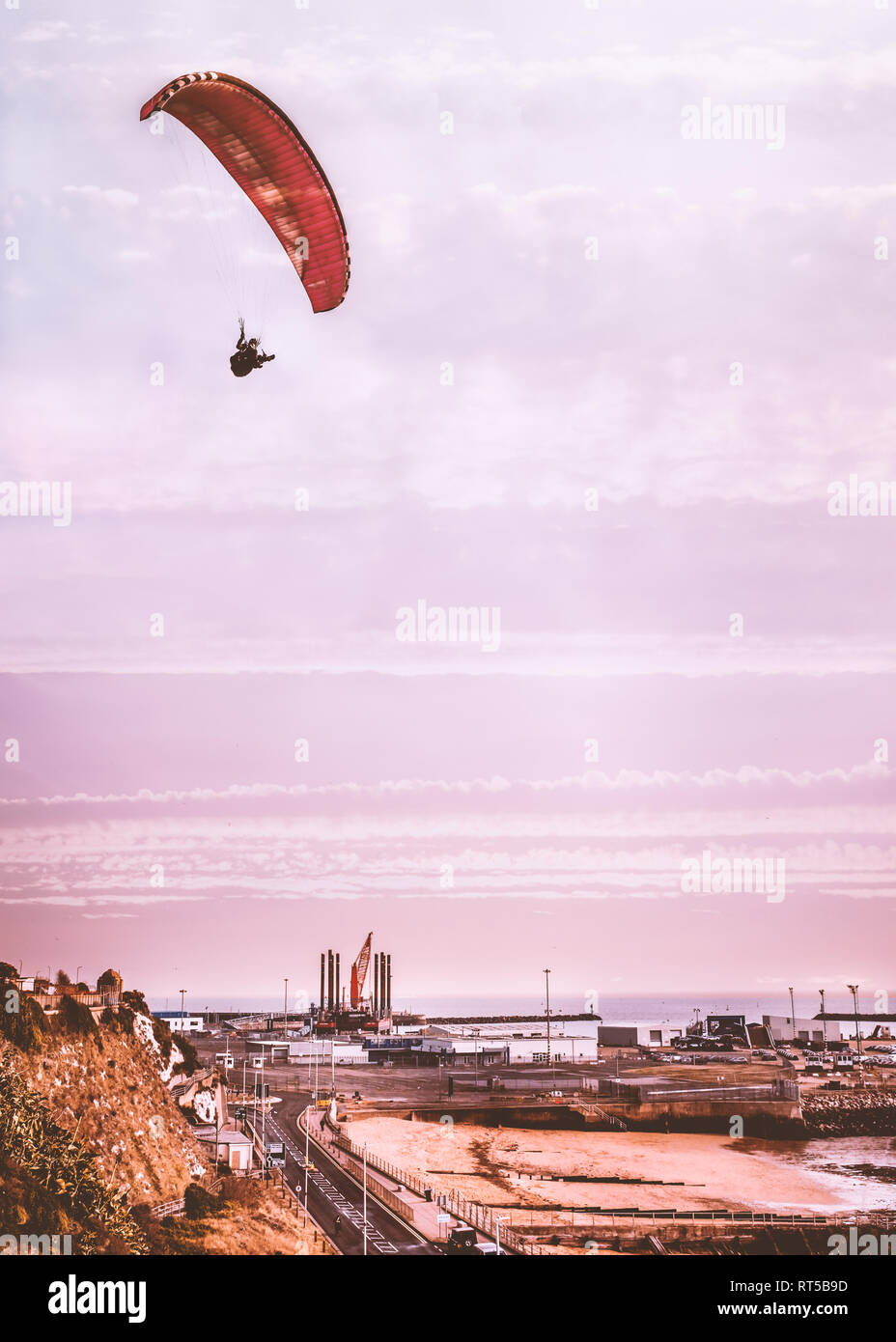 The industrial west cliff side of Ramsgate royal harbour, Kent, UK as a ...