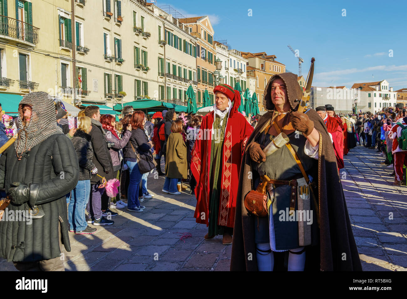 Venice, Italy Carnival celebration Festa delle Marie walking parade ...
