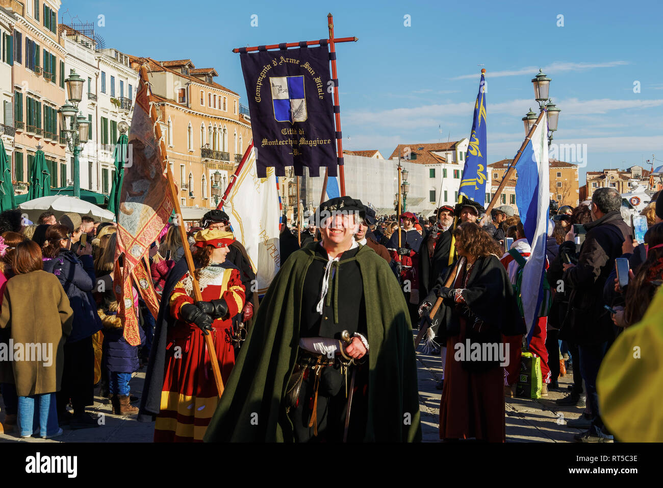 Venice, Italy Carnival celebration Festa delle Marie walking parade ...