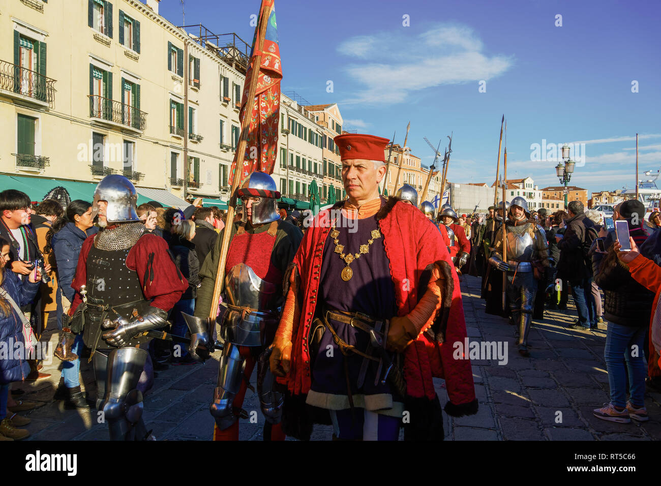 Venice, Italy Carnival celebration Festa delle Marie walking parade ...