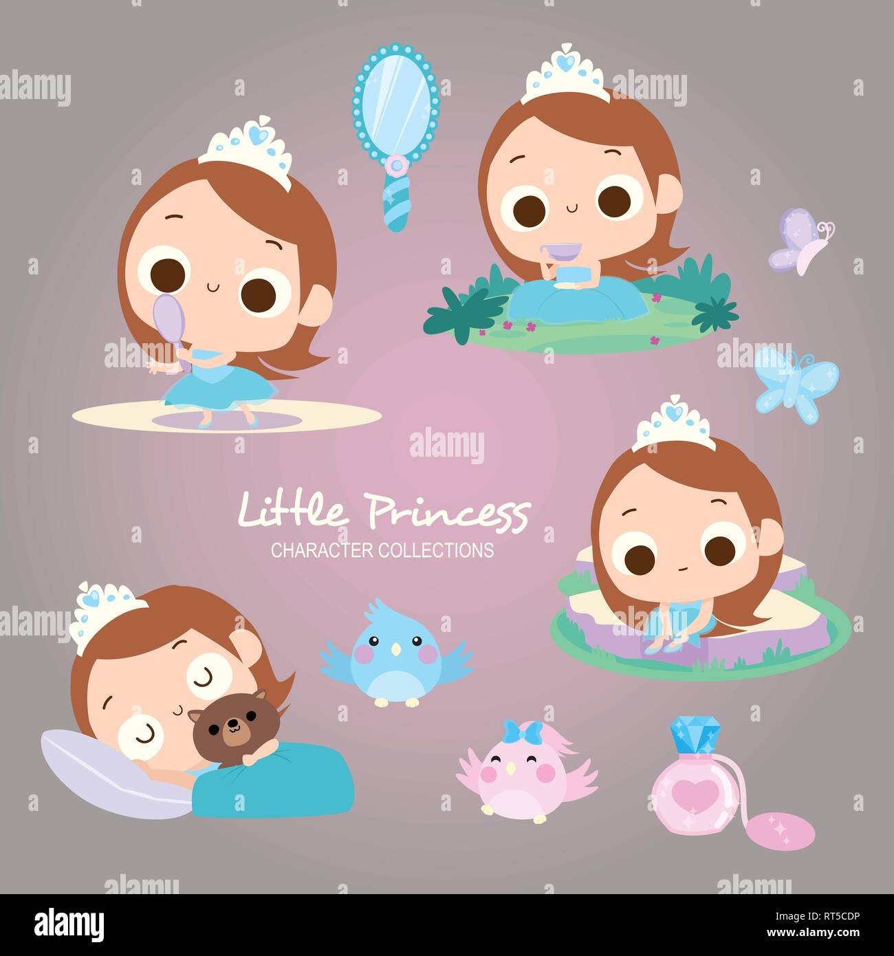 Little Princess Beauty Daily Activities Stock Vector Image & Art - Alamy