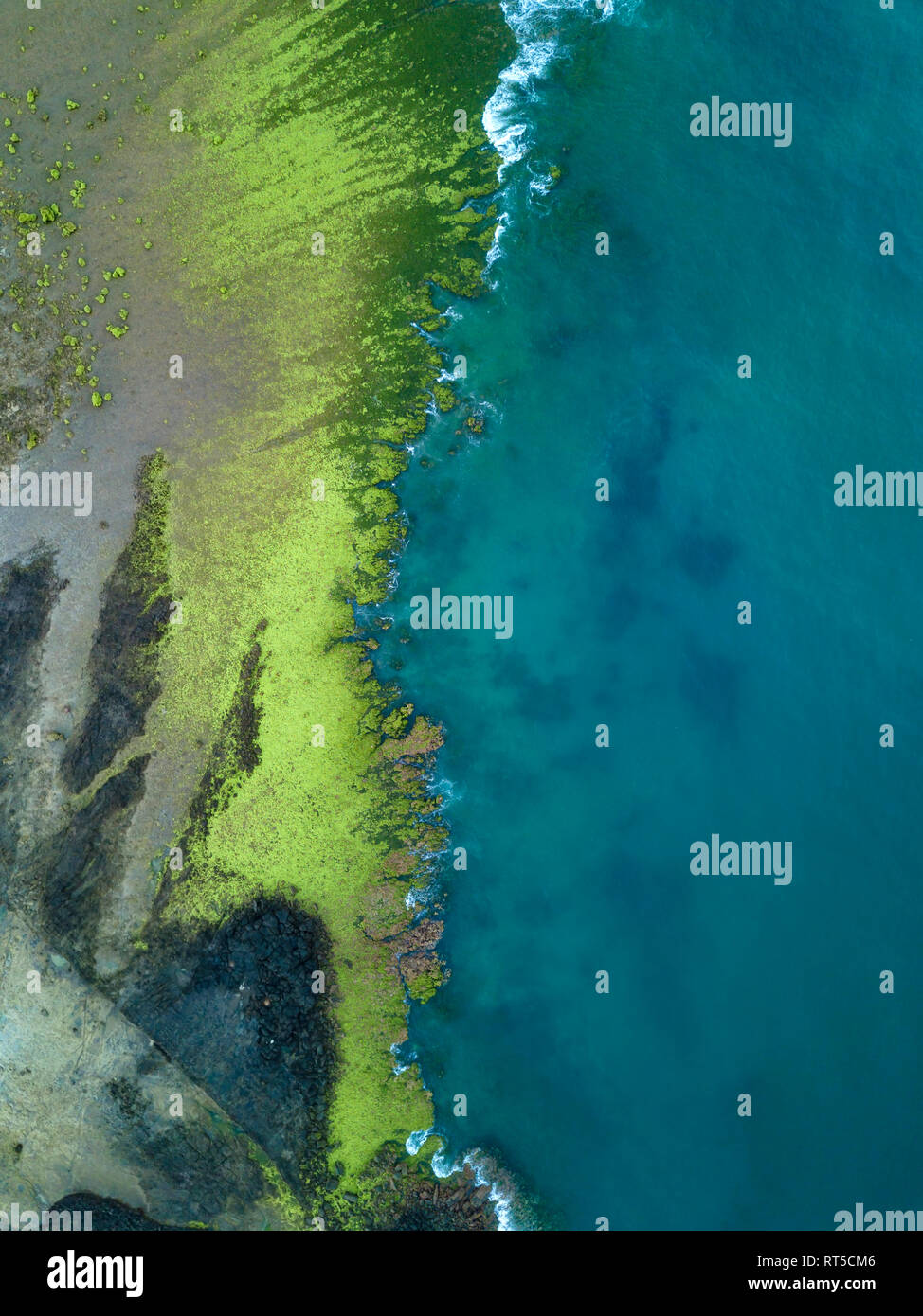 Indonesia, West Sumbawa, Maluk beach, Aerial view of Super Suck surf ...