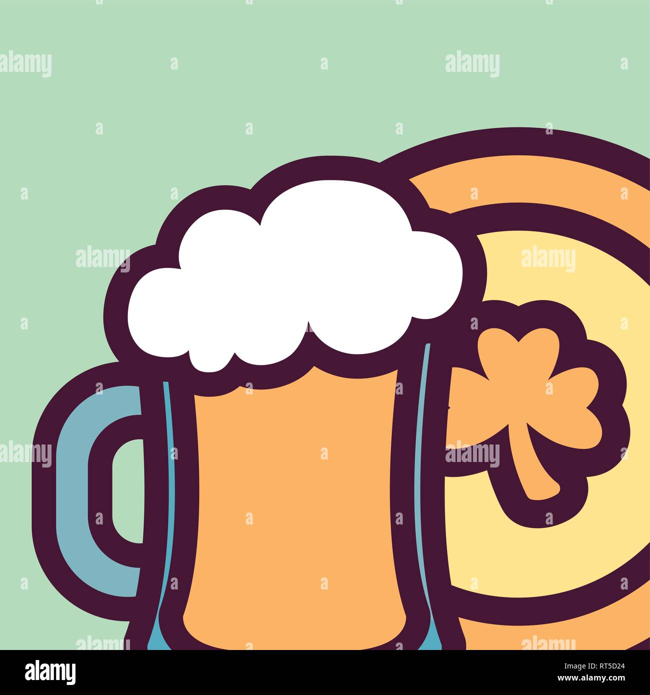 beer jar with coin clover vector illustration design Stock Vector Image ...