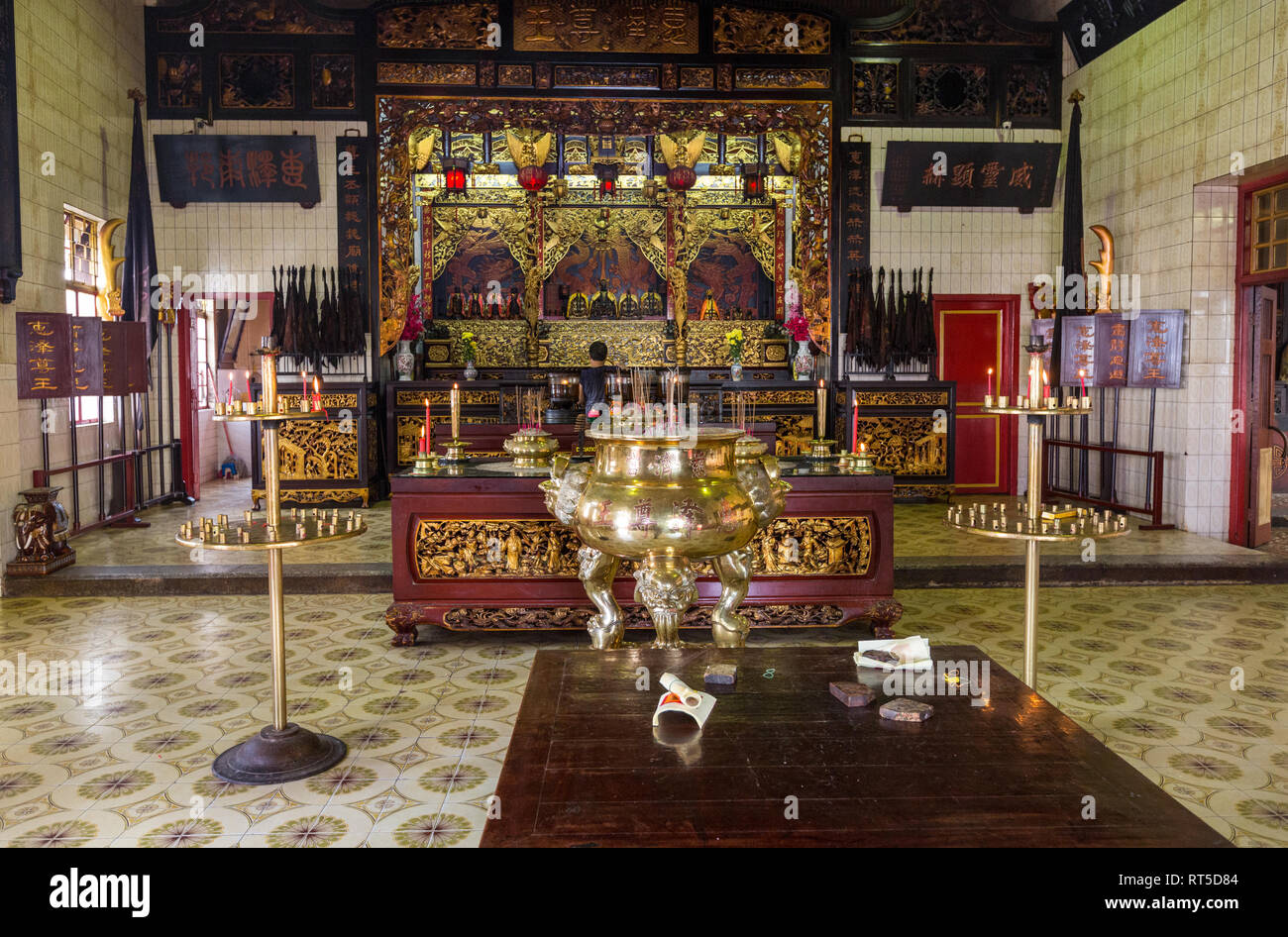 George Town, Penang, Malaysia. Prayer Hall, Altar, and Deities, Yap ...