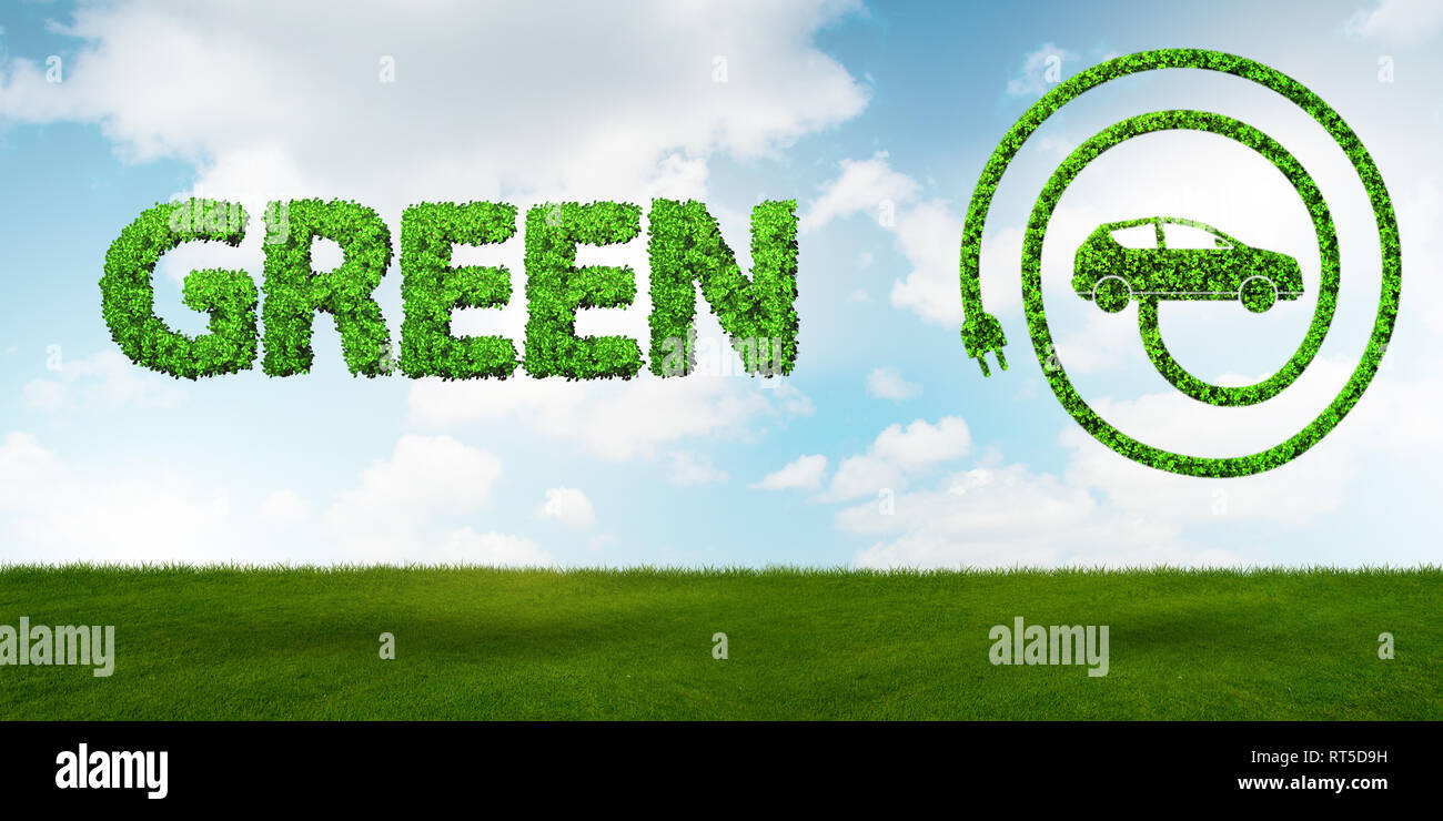 Ecological car concept - 3d rendering Stock Photo - Alamy