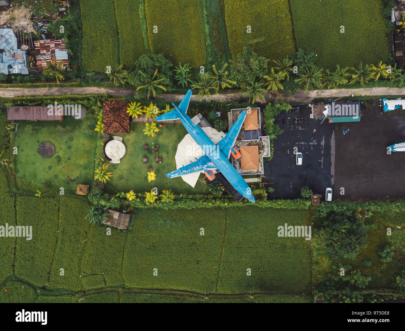 Indonesia, Bali, Aerial view of Keramas, Old plane Stock Photo - Alamy