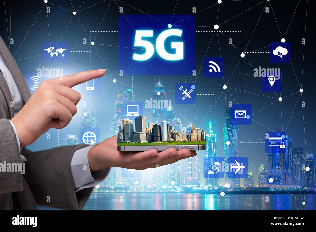 5g concept of internet connection technology Stock Photo - Alamy
