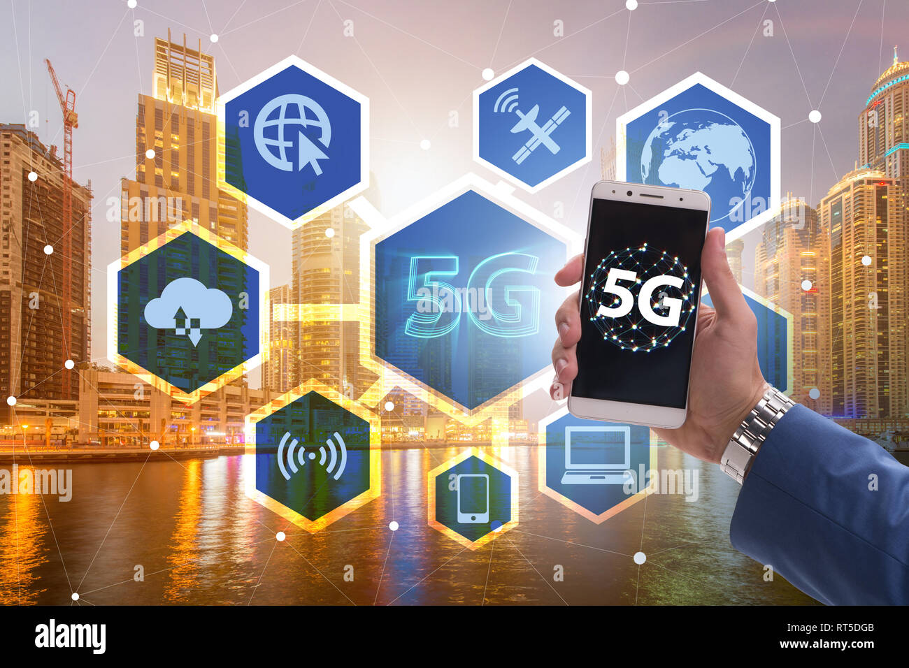 5g concept of internet connection technology Stock Photo - Alamy