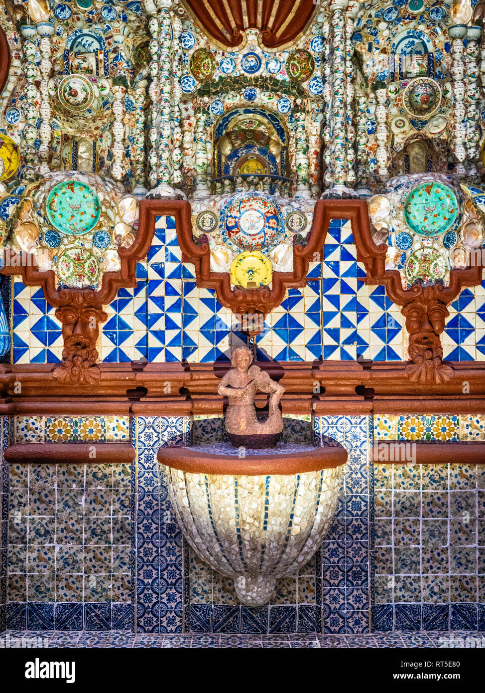 Famous Tiled Fountain in the Casa del Risco in Colonia San Angel in ...