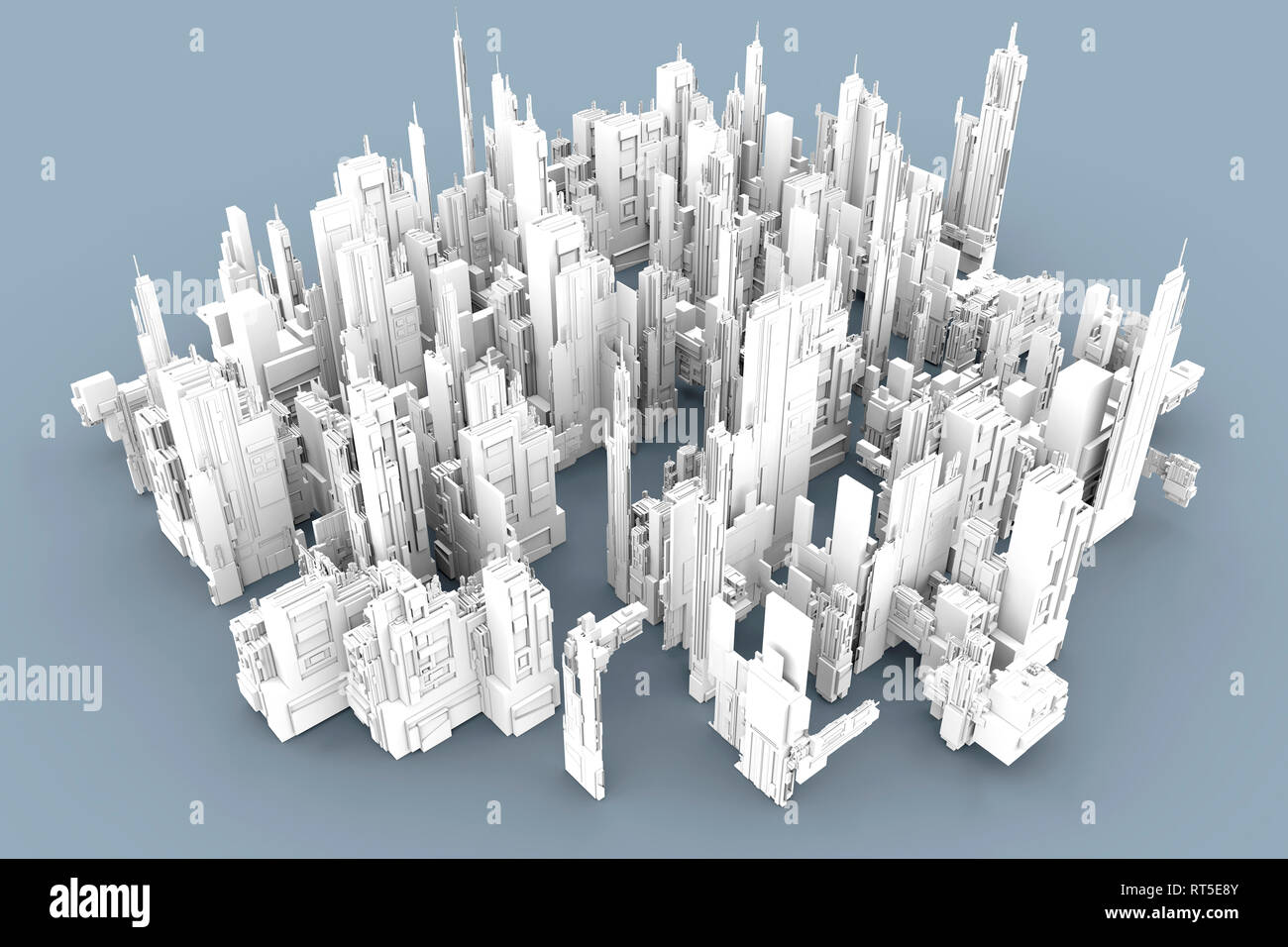 Futuristic city rendering colour hi-res stock photography and images ...