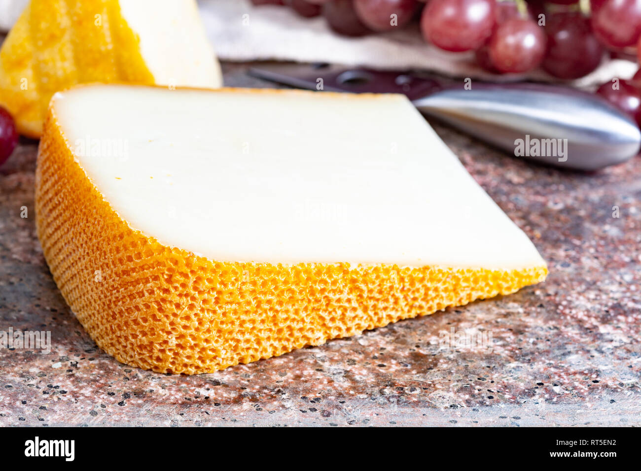 Pieces of french yellow cheeses, Pur Brebis sheep melk cheese fron ...