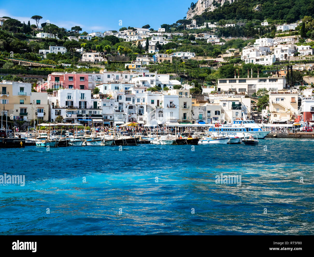 Italy, Campania, Gulf of Naples, Capri, Marina Grande, boats Stock ...