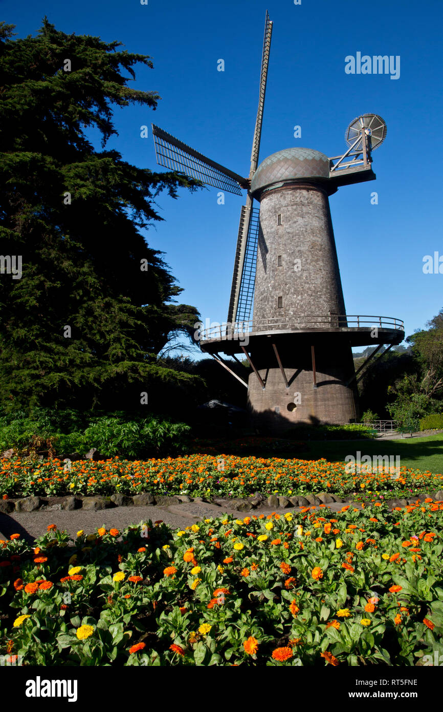 Views of the North Windmill in Golden Gate Park, San Francisco Stock ...