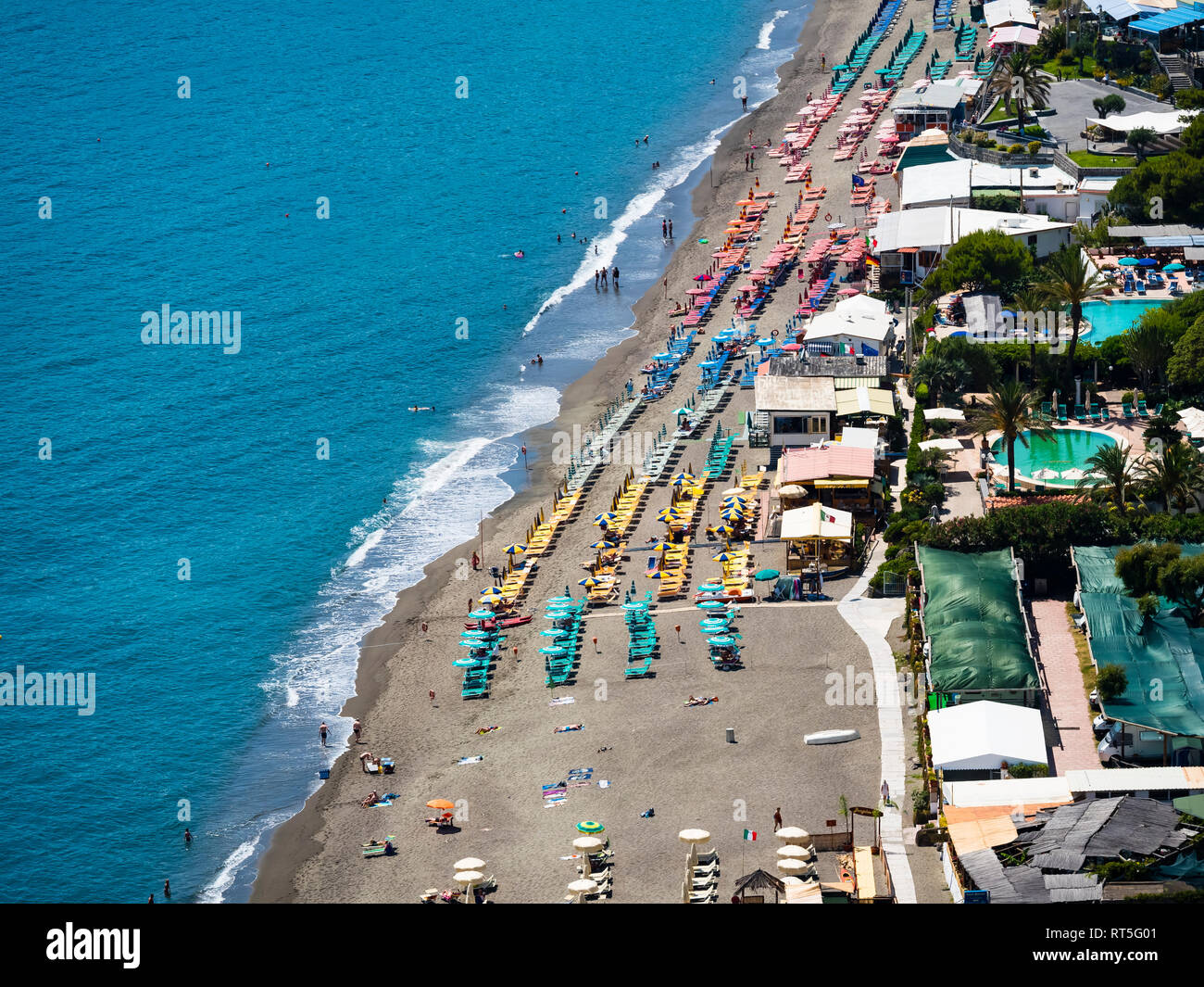 Italy, Campania, Naples, Gulf of Naples, Ischia Island, Maronti beach ...
