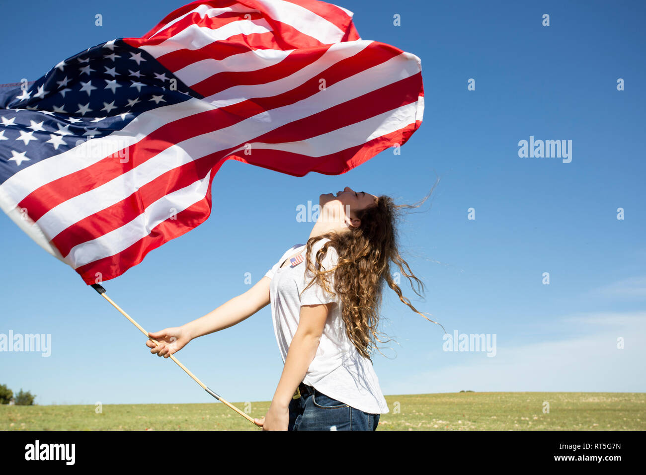 American Flag Girl Model