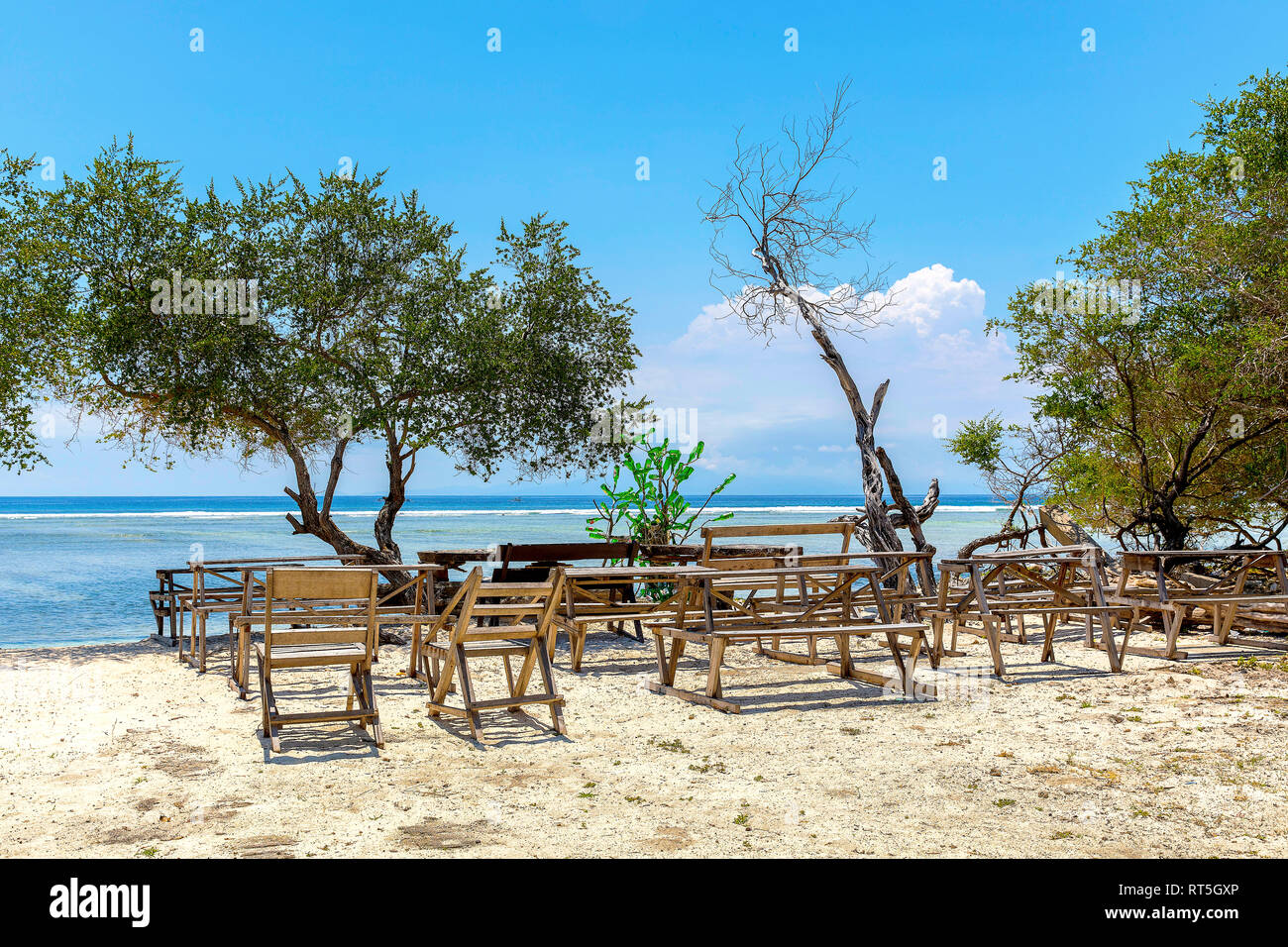 A beach image on the island of Gili Trawangan Located in Bali Indonesia ...