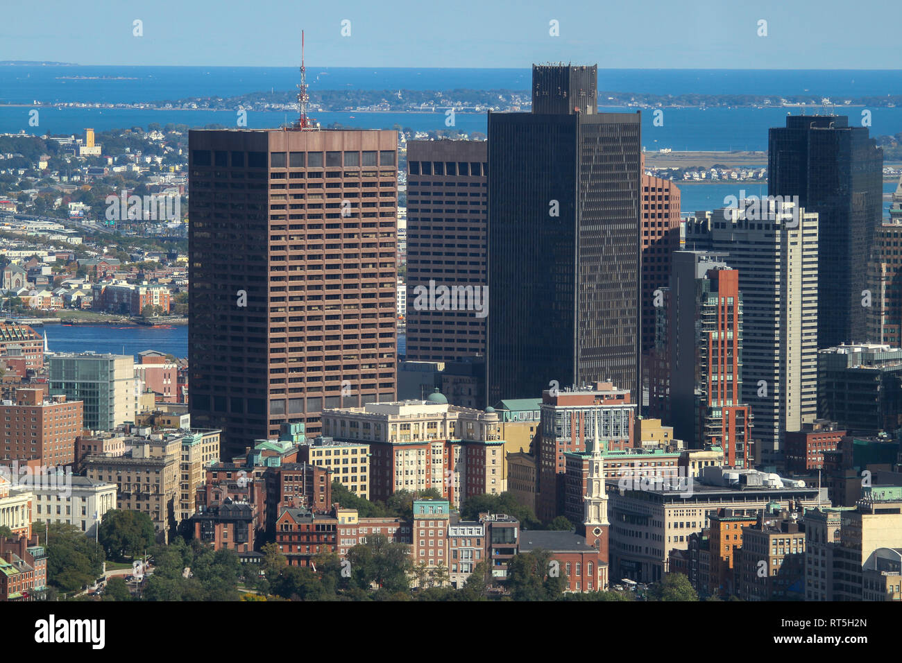 Skyscrapers rising over older architecture in Boston, Massachusetts ...