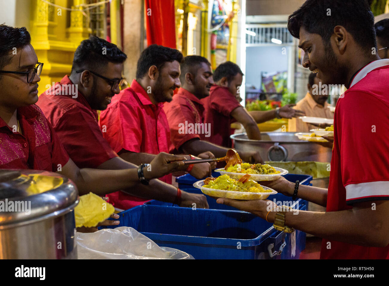 Serving Food at Hindu Navarathri Celebrations, Sri Maha Mariamman ...