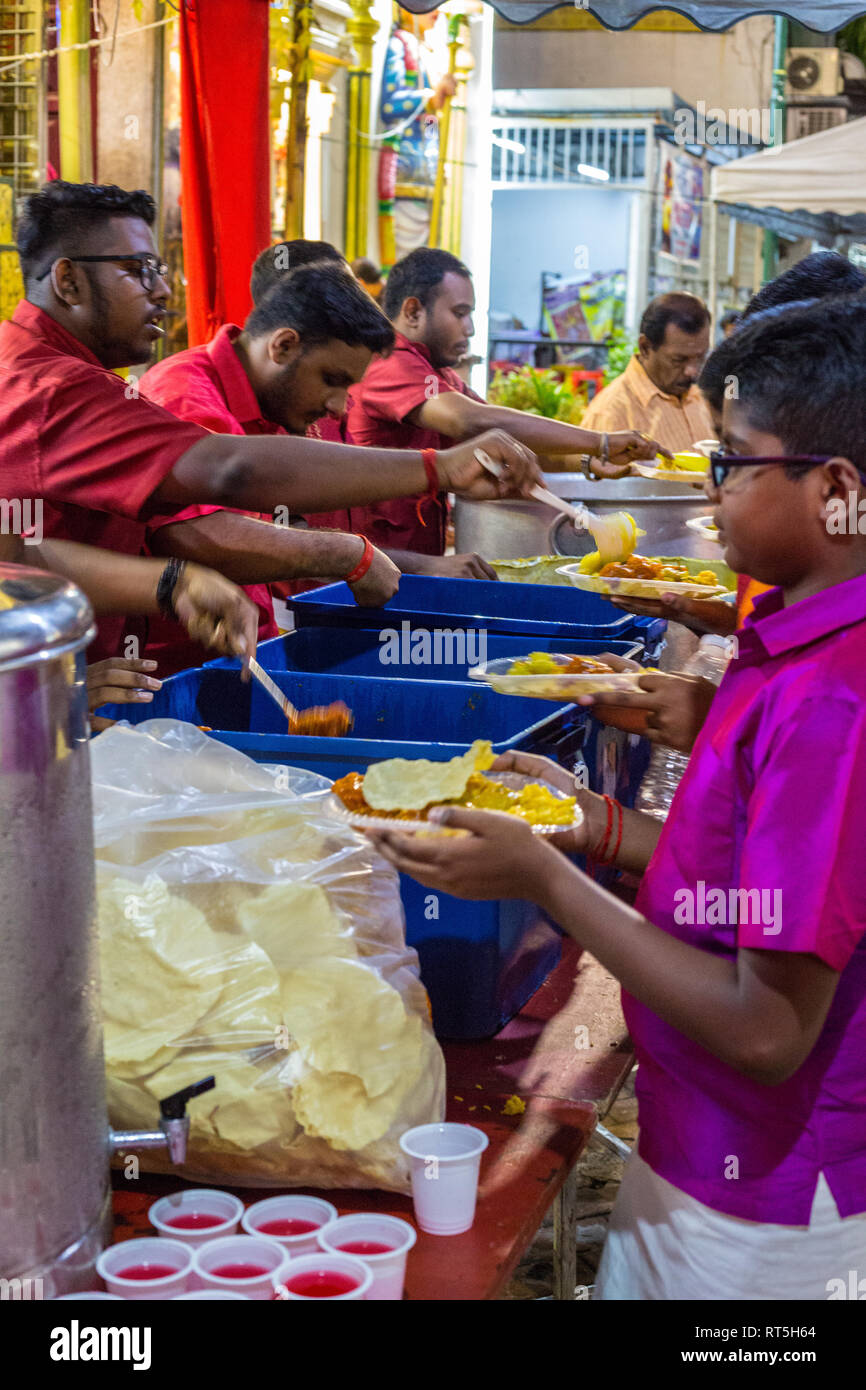 Serving Food at Hindu Navarathri Celebrations, Sri Maha Mariamman ...
