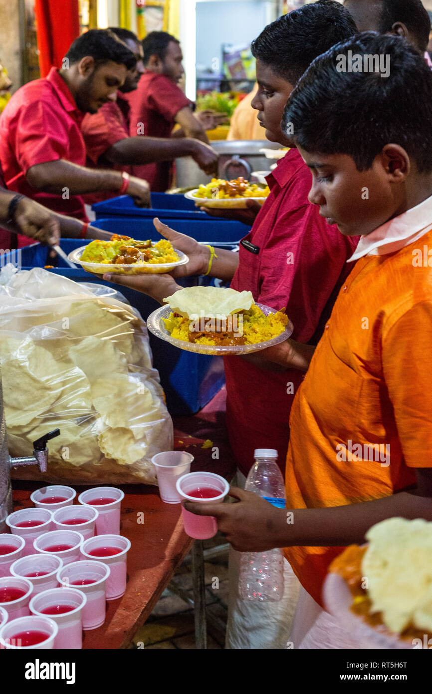 Serving Food at Hindu Navarathri Celebrations, Sri Maha Mariamman ...
