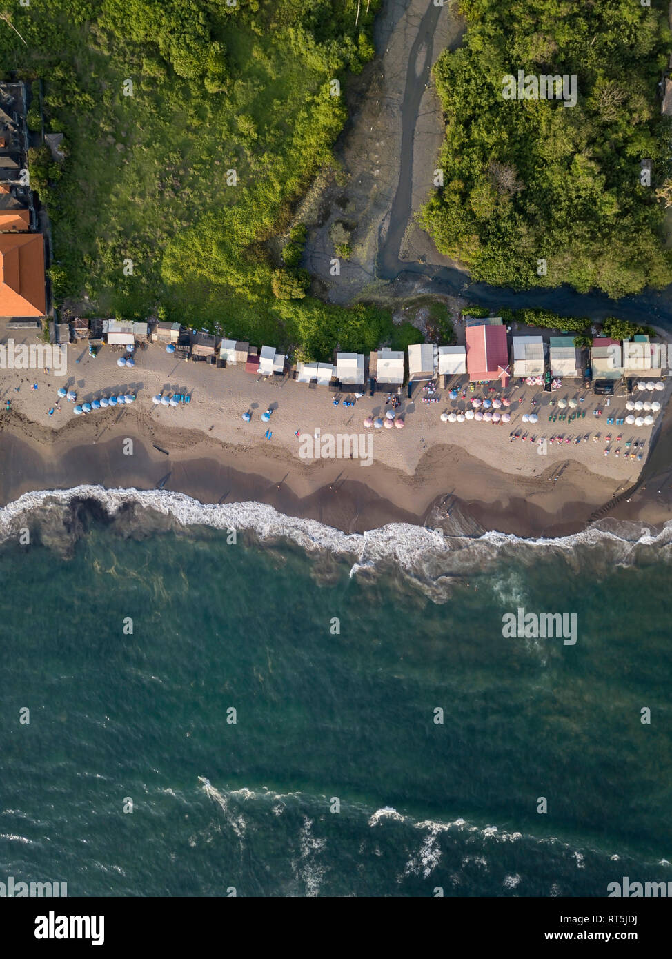 Indonesia, Bali, Canggu, Aerial view of Batu bolong beach Stock Photo ...