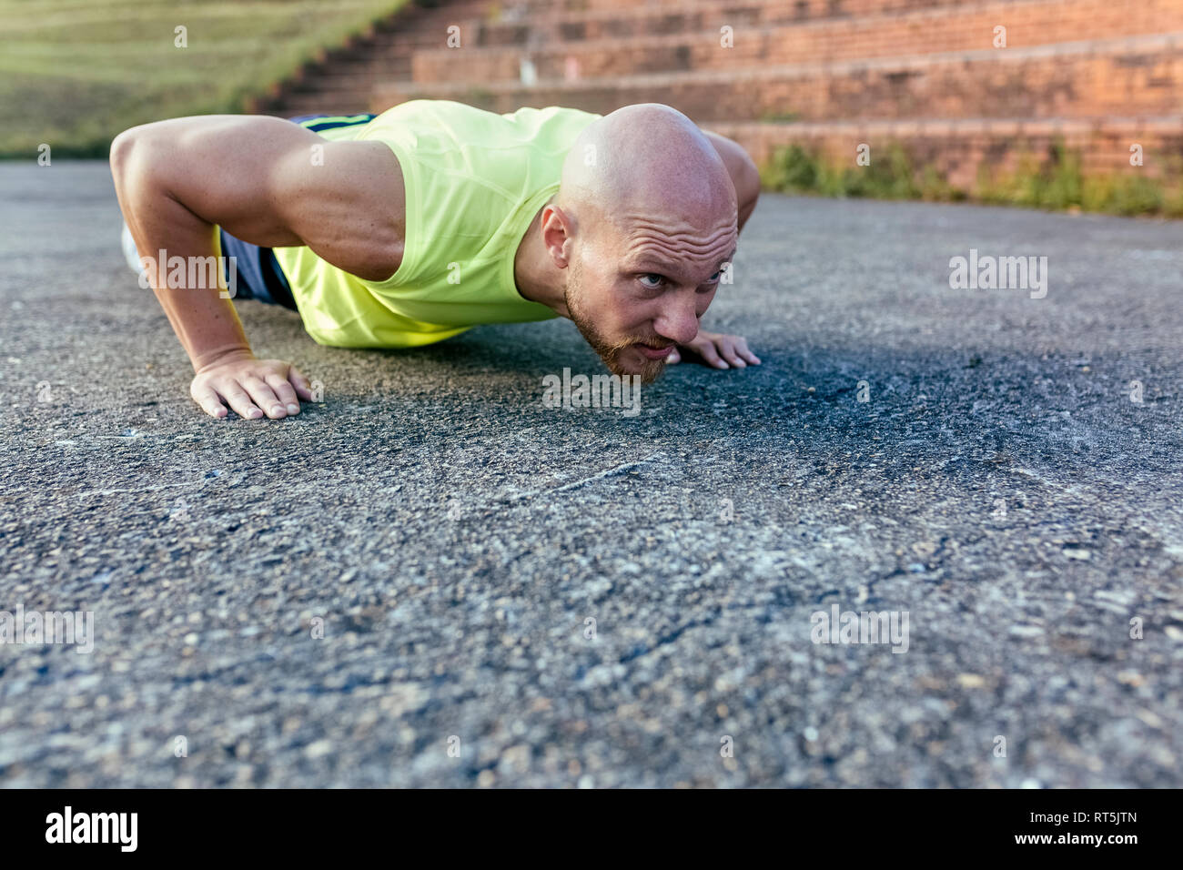 Strong sportsman doing push ups hi-res stock photography and images - Alamy