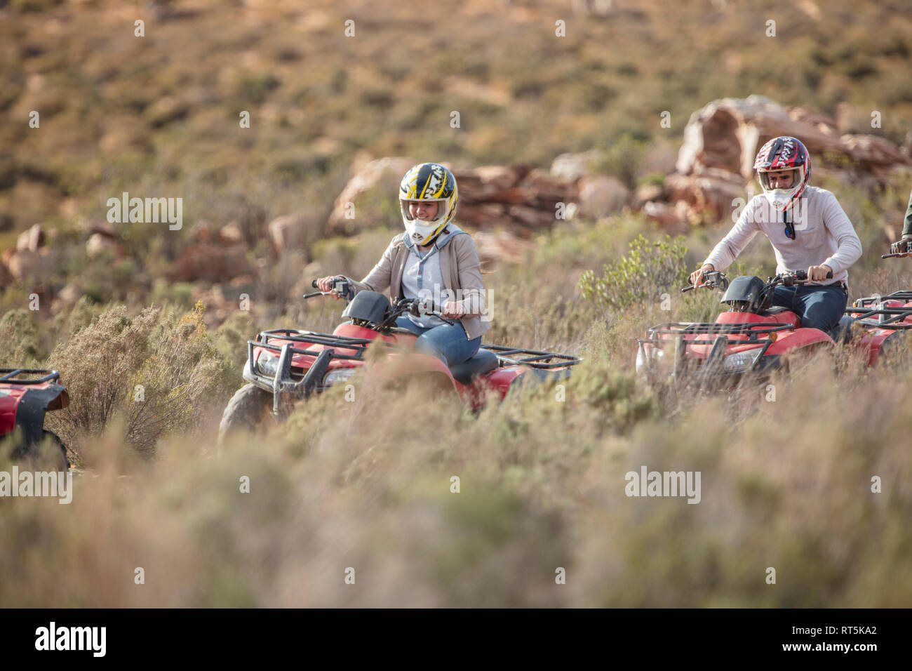 Group of people quad biking in South Africa Stock Photo - Alamy