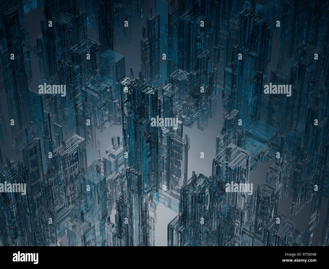 Skyscrapers, 3D Rendering Stock Photo - Alamy