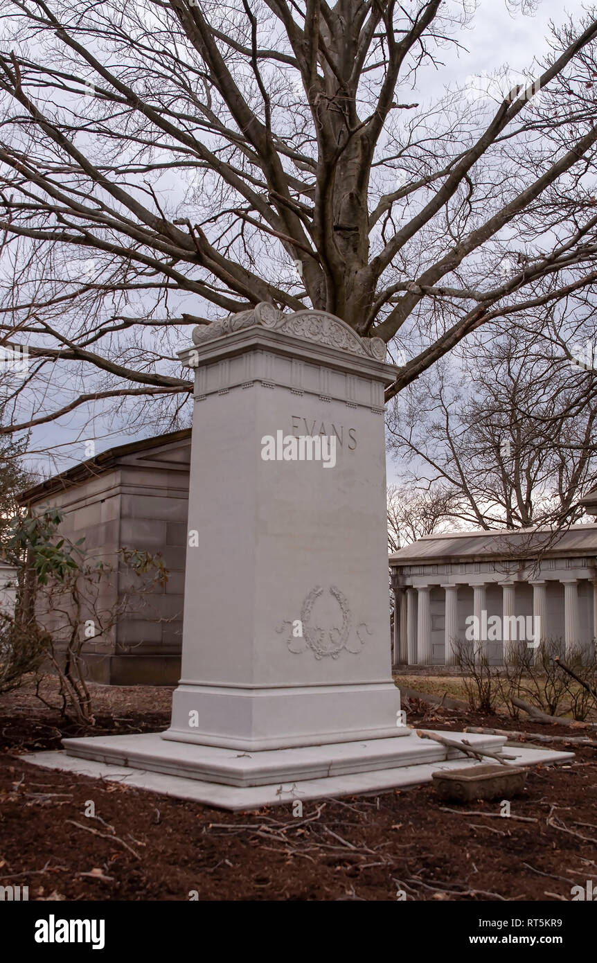 The Evans family grave site in the Homewood Cemetery in Pittsburgh ...