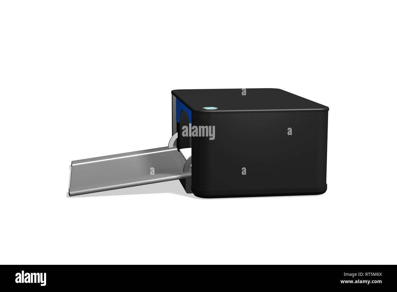 Black printer, side view, isolated on white Stock Photo - Alamy