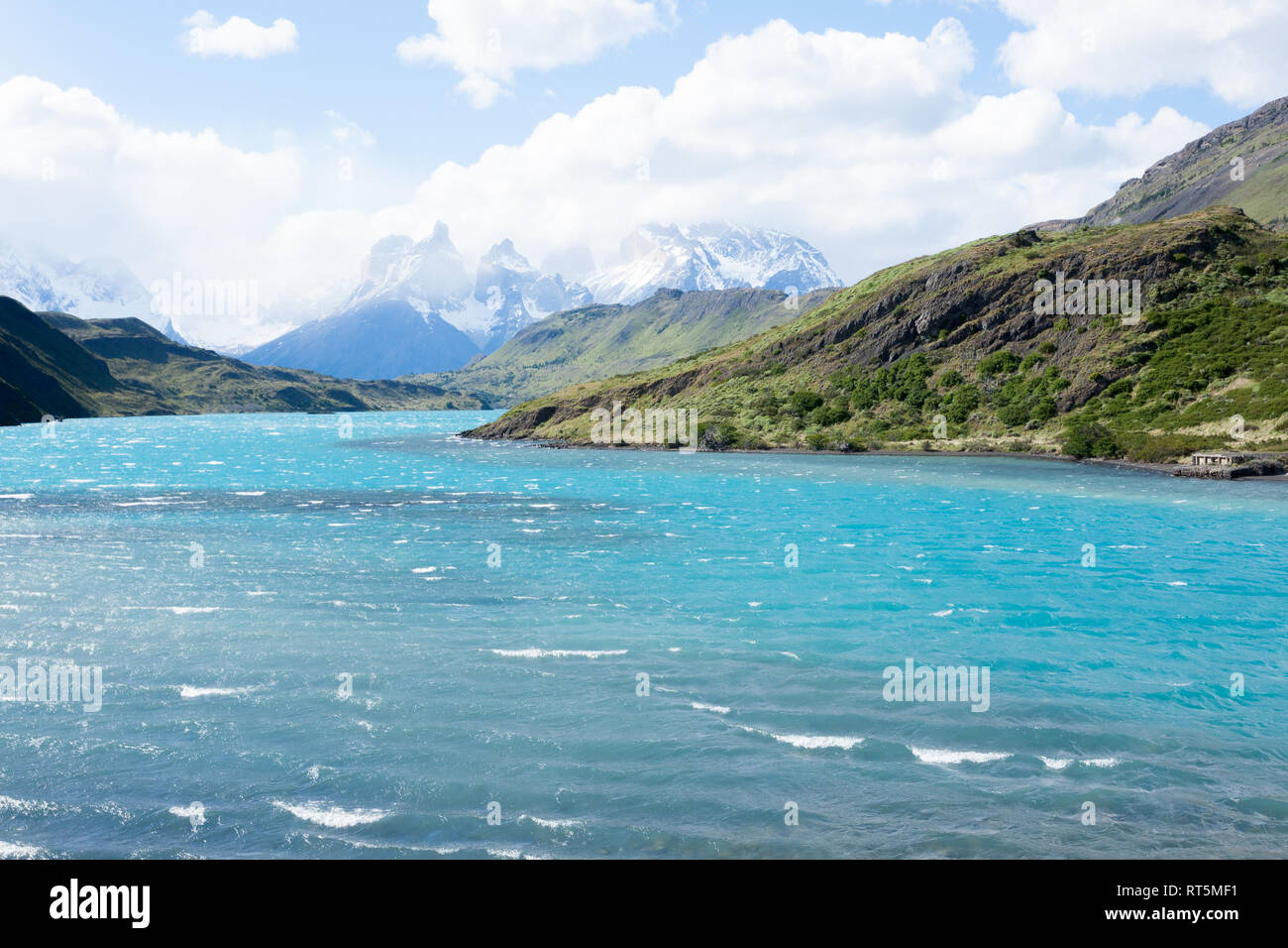 Torres del Paine National Park landscape, Chile. Rio Paine, chilean ...
