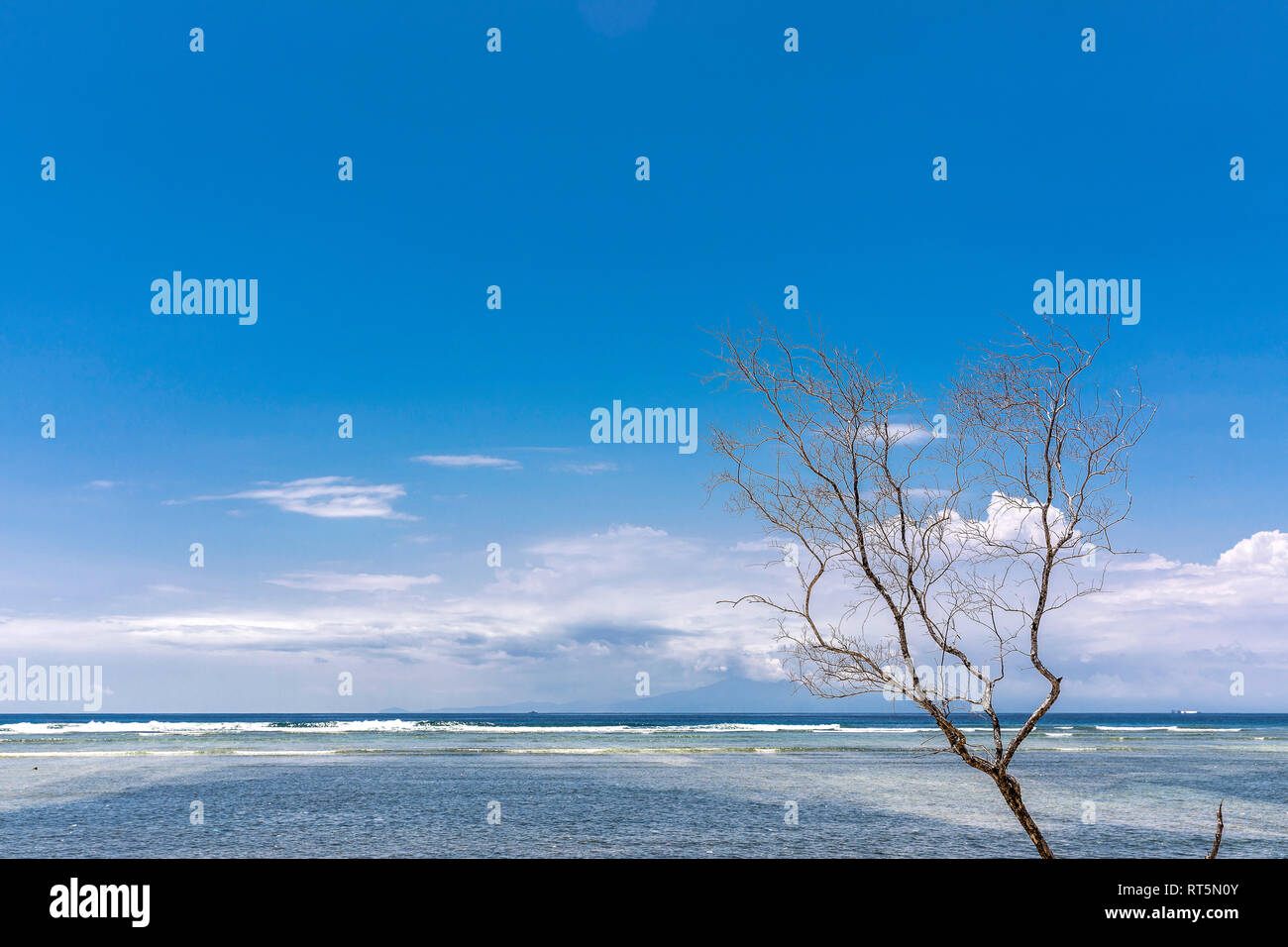Ocean view and dry ocean on the beach of Gili Trawangan, Indonesia ...