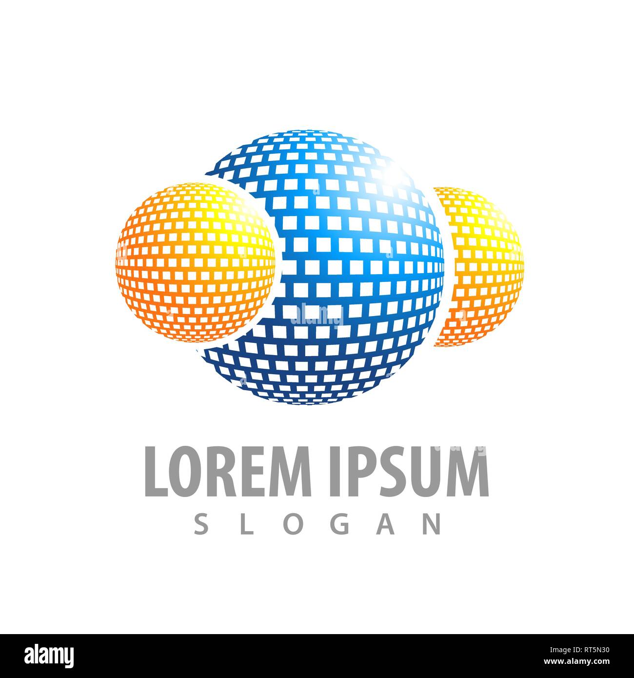 logo concept design. Digital sphere Symbol graphic template element ...