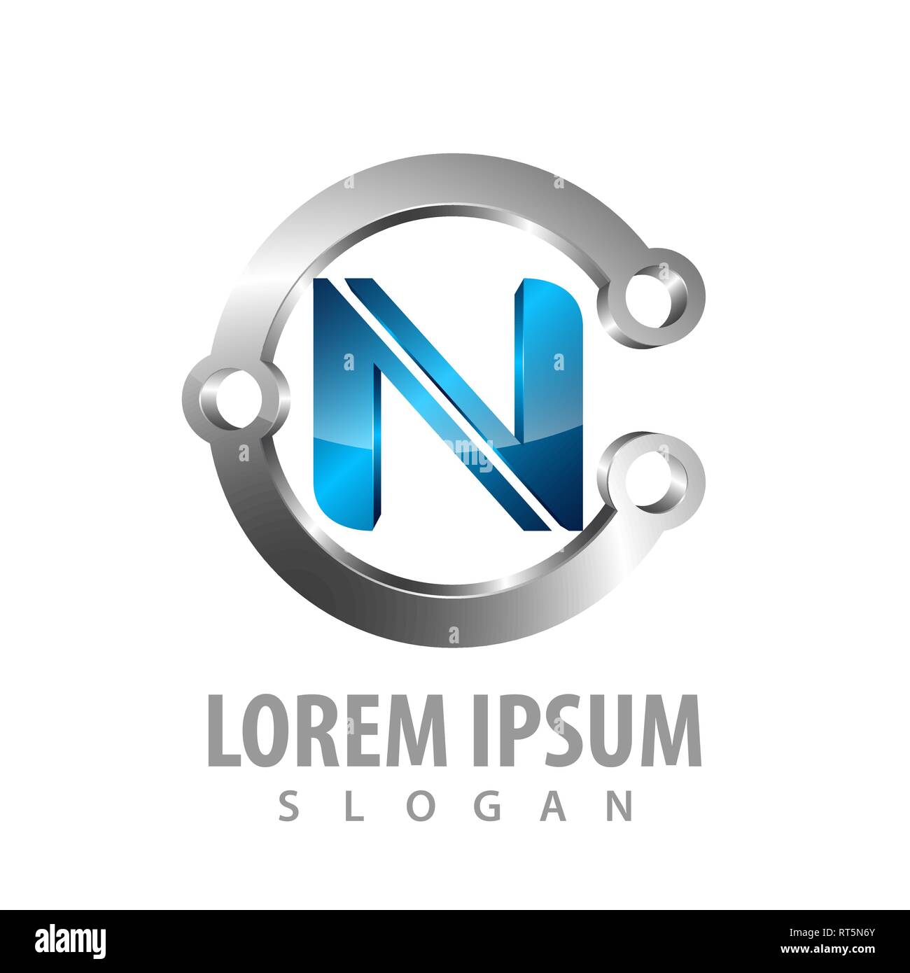 logo concept design. technology initial letter CN. Symbol graphic ...