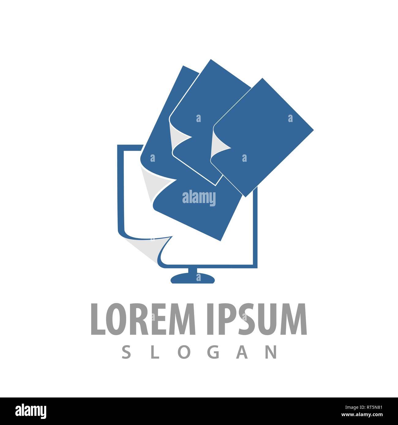 logo concept design. data paper monitor screen. Symbol graphic template ...