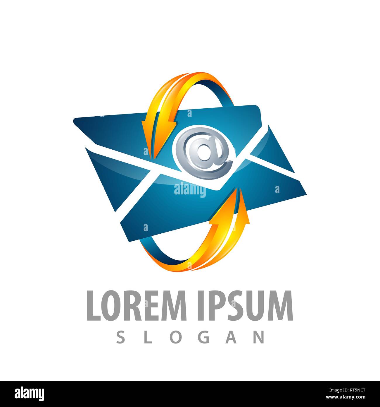 logo concept design. Rotate arrow with envelope email. Symbol graphic ...