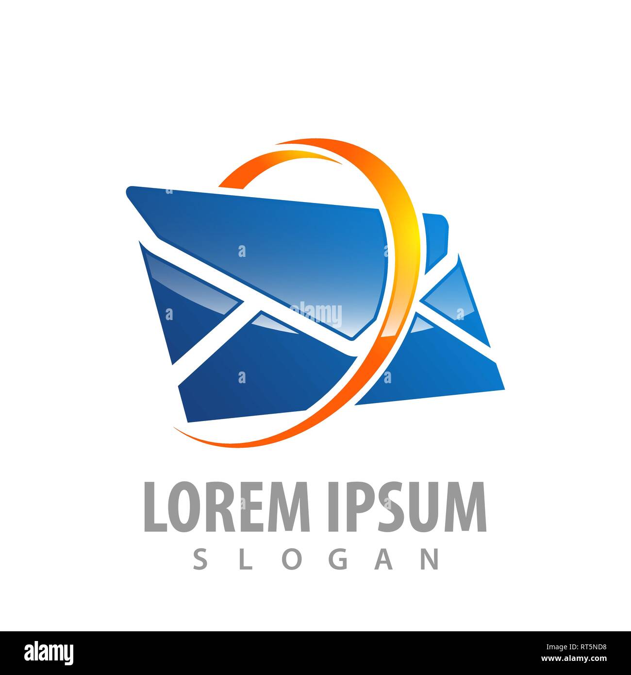 logo concept design. 3D ring envelope. Symbol graphic template element ...