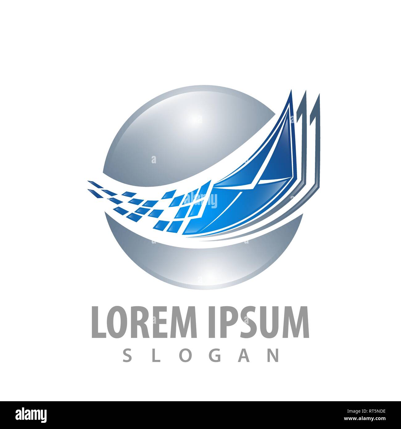 logo concept design. Sphere digital envelope. Symbol graphic template ...