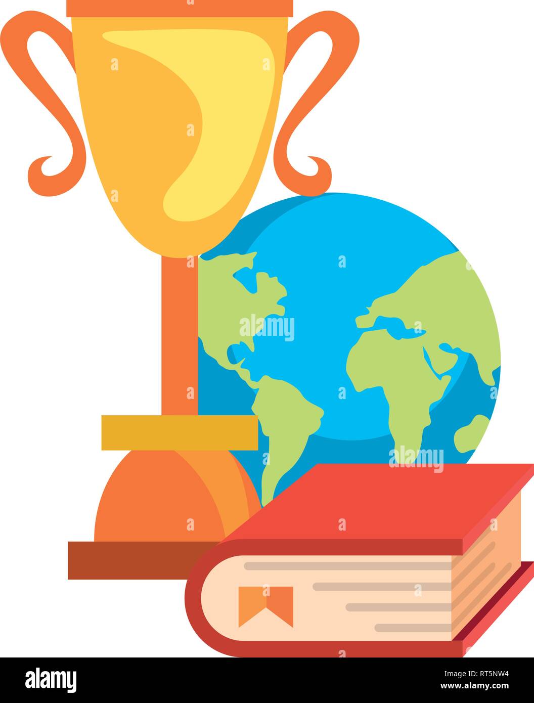 world trophy book online education school vector illustration Stock ...