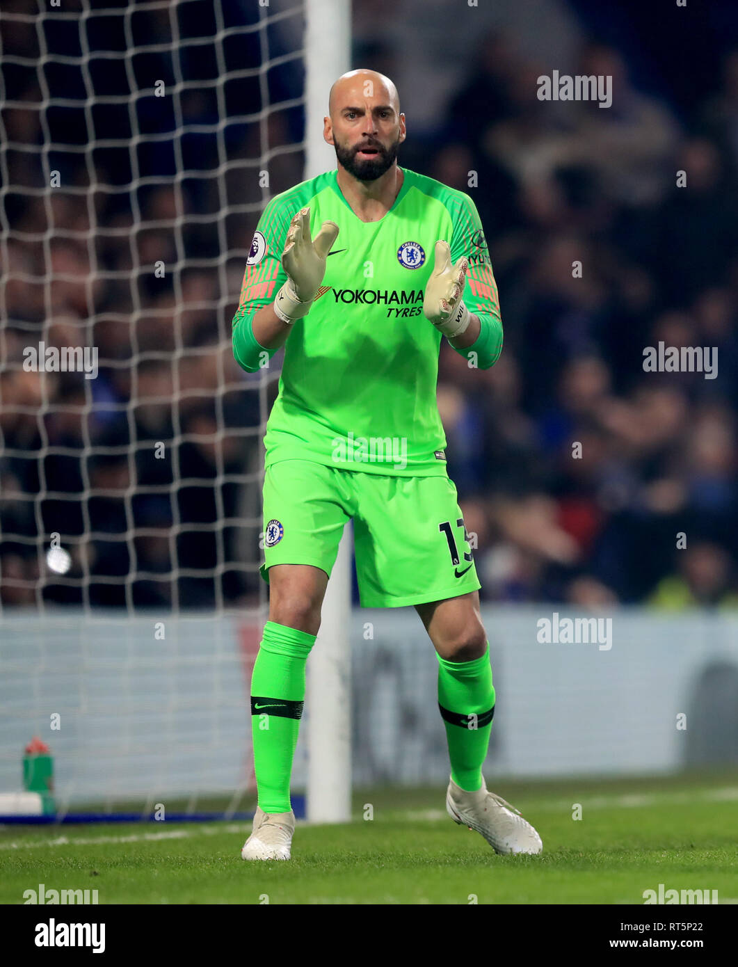 Chelsea goalkeeper Willy Caballero during the Premier League match at ...