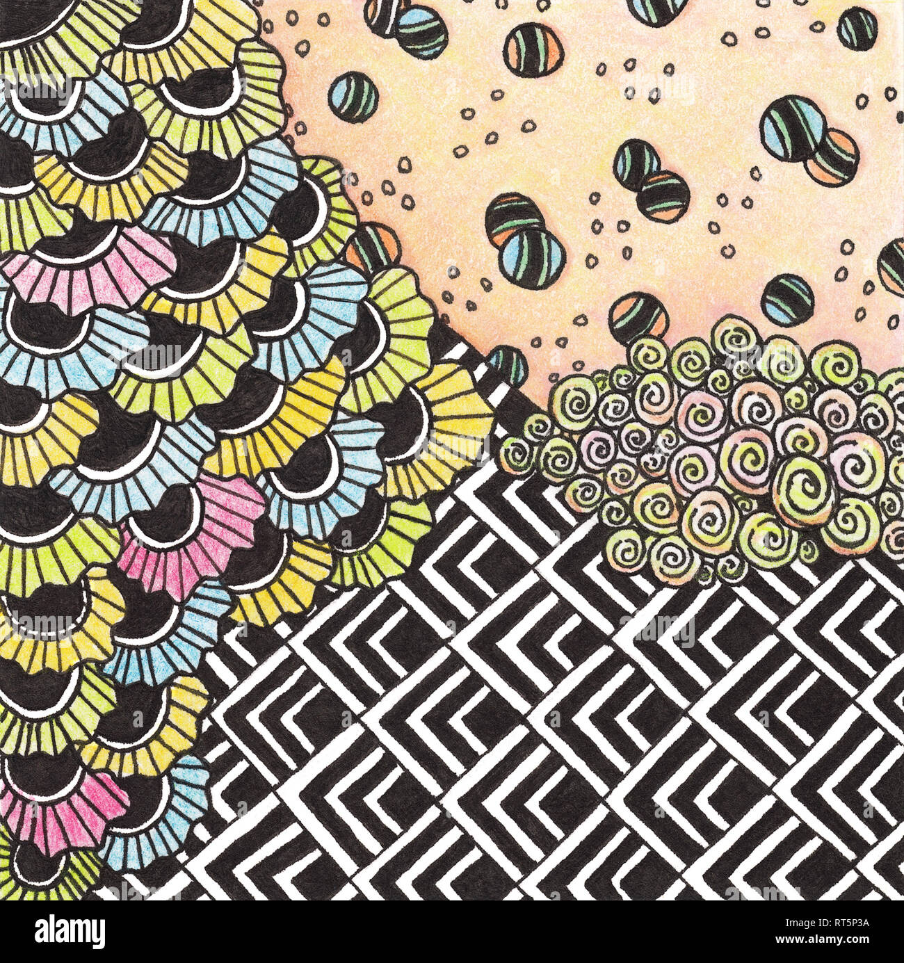 Abstract boho line pattern hi-res stock photography and images - Alamy