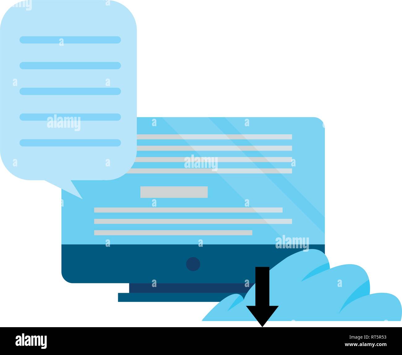 computer cloud storage online education school vector illustration ...