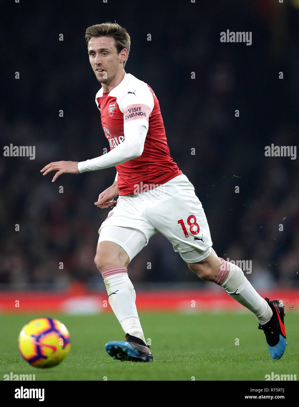 Arsenal's Nacho Monreal during the Premier League match at the Emirates ...