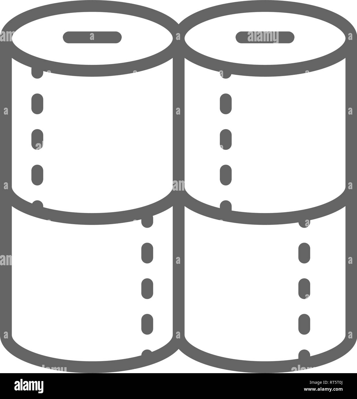 Toilet paper rolls line icon. Isolated on white background Stock Vector ...