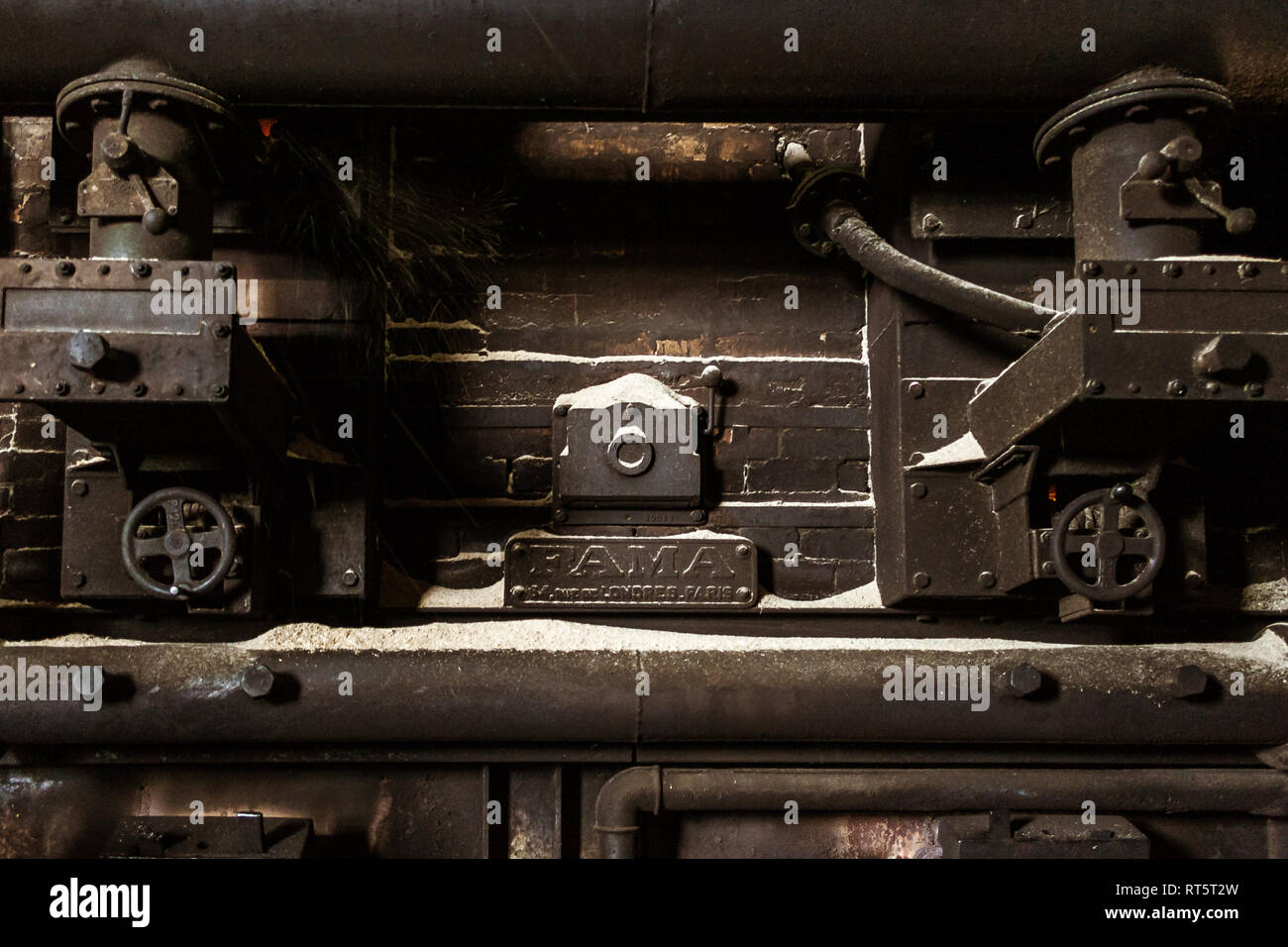 Brickaville, Madagascar, November 8, 2014: Machinery of the vintage ...