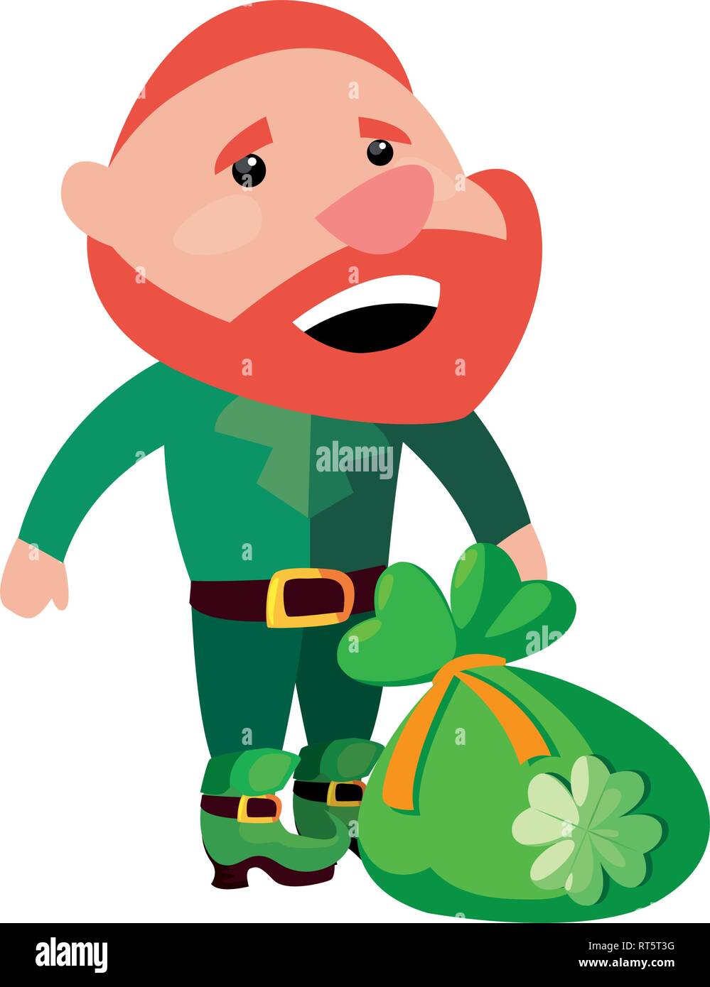 leprechaun money bag st patricks day vector illustration Stock Vector ...