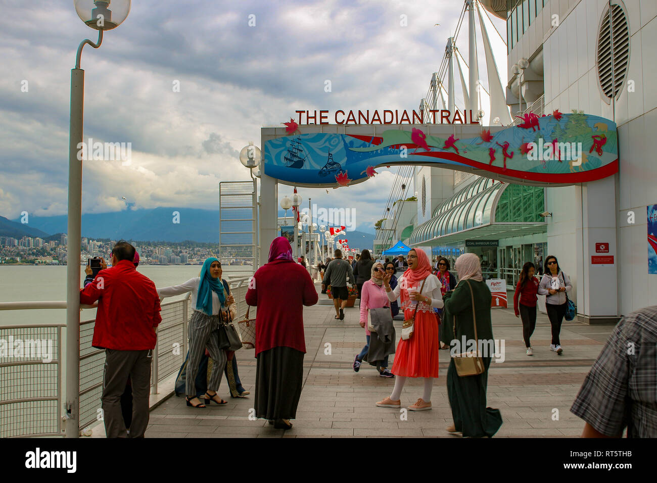 Vancouver British Columbia, June 15 2018: Editorial photograph of multi ...