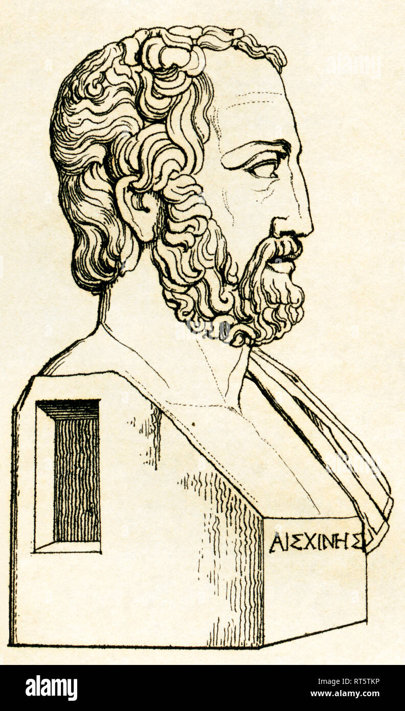 Greece, Athen, Aeschines, Greek statesman and Attic orator, steel ...