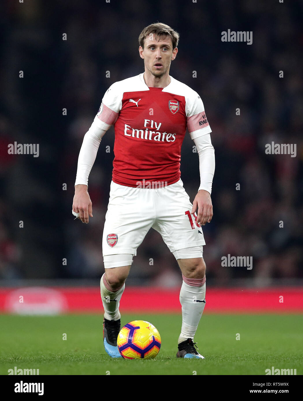 Arsenal's Nacho Monreal during the Premier League match at the Emirates ...